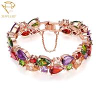 China Teardrop Crystal 5.9 Inches Ladies Tennis Bracelet Rose Gold Plating for sale