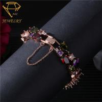 China Teardrop Crystal 5.9 Inches Ladies Tennis Bracelet Rose Gold Plating for sale