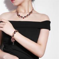 China Teardrop Crystal 5.9 Inches Ladies Tennis Bracelet Rose Gold Plating for sale