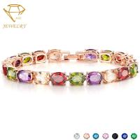 China Oval Crystal Diamond Women's Bracelets 6.7 Inches AAA Cubic Zirconia for sale