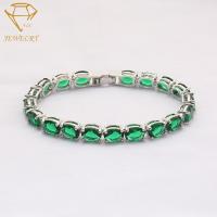 China Oval Crystal Diamond Women's Bracelets 6.7 Inches AAA Cubic Zirconia for sale