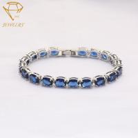 China Oval Crystal Diamond Women's Bracelets 6.7 Inches AAA Cubic Zirconia for sale