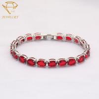 China Oval Crystal Diamond Women's Bracelets 6.7 Inches AAA Cubic Zirconia for sale