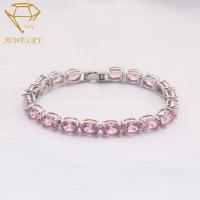 China Oval Crystal Diamond Women's Bracelets 6.7 Inches AAA Cubic Zirconia for sale