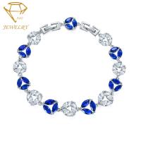 China Anti Allergy 6.9 Inches Diamond Women's Bracelets Brass for sale