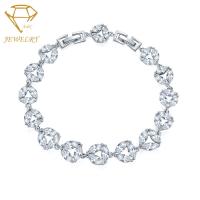 China Anti Allergy 6.9 Inches Diamond Women's Bracelets Brass for sale