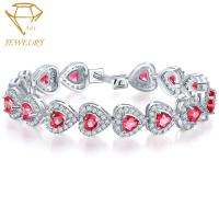 China Heart Shape CCT 7.6 Inches Diamond Bracelets For Women for sale
