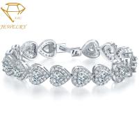 China Heart Shape CCT 7.6 Inches Diamond Bracelets For Women for sale