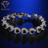 China Heart Shape CCT 7.6 Inches Diamond Bracelets For Women for sale