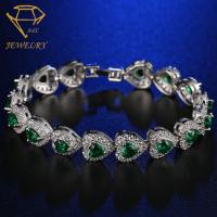 China Heart Shape CCT 7.6 Inches Diamond Bracelets For Women for sale