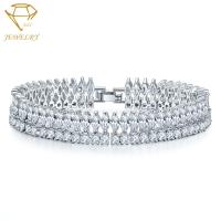 China Colorful Brass 7.3 Inches Diamond Women's Bracelets AAA Stone for sale