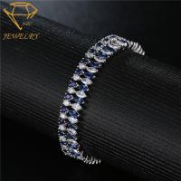 China Colorful Brass 7.3 Inches Diamond Women's Bracelets AAA Stone for sale
