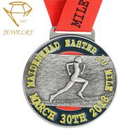 China High Polishing Round Enameled Personalised Running Medals for sale
