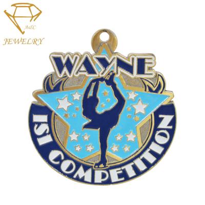 China Customized Embossed Silver Skating Sport Award Medals With Lanyard for sale