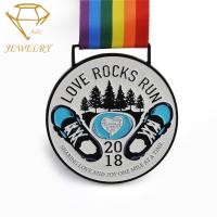 China Customized Embossed Silver Skating Sport Award Medals With Lanyard for sale