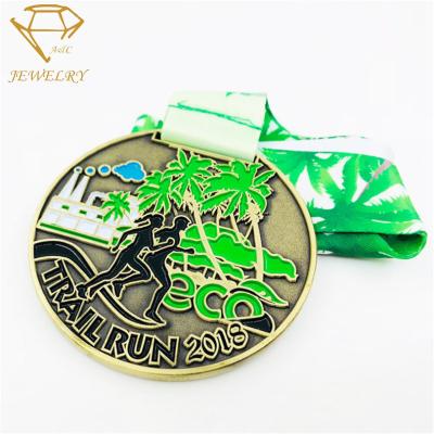 China Casting Color Enameled Athletic OEM ODM Running Race Medals for sale
