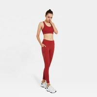 China 2 Pieces OEM Red Women Sportswear Sets Seamless Yoga Workout Outfit for sale