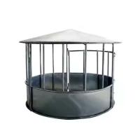 China Galvanized Steel Metal Hay Bale Holder For Cattle Hay Feeder With Roof for sale
