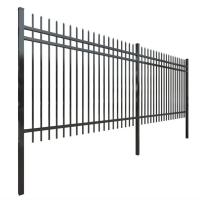 China 6x8 Galvanized Steel Picket Fence Q195 Or Q235 Wrought Iron Flat Top Fence for sale