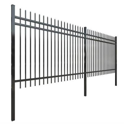 China 6x8 Galvanized Steel Picket Fence Q195 Or Q235 Wrought Iron Flat Top Fence for sale