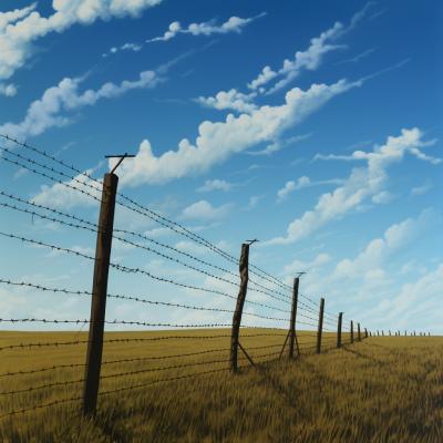 China High Tensile Strength Galvanized 100m Barbed Wire Fencing  Preserve Prison for sale