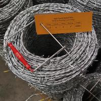China 10/12/12.5/14 Gauge 2 Point Barbed Wire Security Fence Black Galvanized for sale