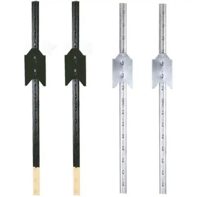 China 6.5Ft Black Metal Fence Post Hot Galvanized Steel Fence T Posts for sale
