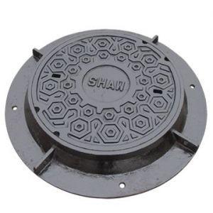 China Municipal Construction Watertight Grey Cast Iron Casting Manhole Cover With Square Round Shape for sale