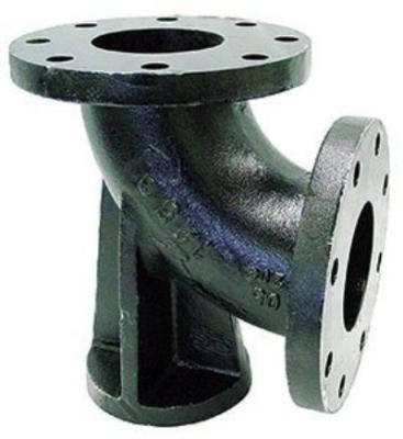 China GGG40 Cast Iron Pipe Fittings Double Flanged 90 Degree Duck Foot Bend 230 Hardness for sale
