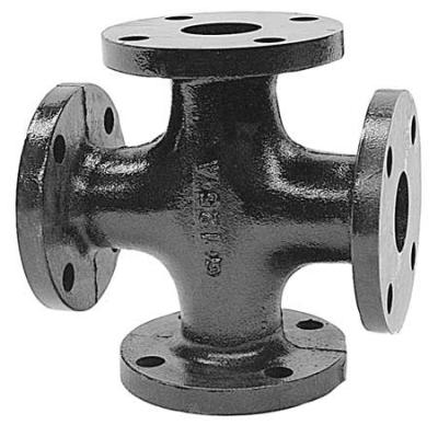 China Oil Supply Pipeline Cast Iron Flanged Cross 4 Way Cross ISO 2531 / EN545 / EN598 for sale