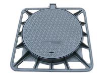 China Locking System Folding Cast Iron Manhole Cover Square Frame For Road Facilities for sale