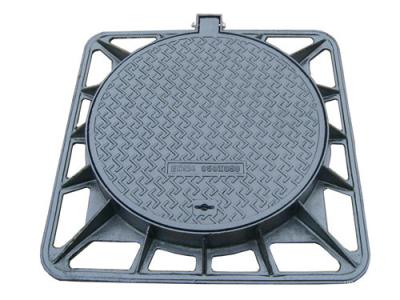 China Locking System Folding Cast Iron Manhole Cover Square Frame For Road Facilities for sale