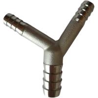 China Stainless Steel 304 Y-Type Barb Tee Fitting with Customized Size and Investment Casting for Three-Way Hose Connector for sale