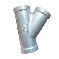 China Precision Casting Stainless Steel 304 316 Y-Shaped Threaded 45 Degree Tee for sale