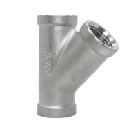China Precision Casting Stainless Steel 304 316 Y-Shaped Threaded 45 Degree Tee for sale