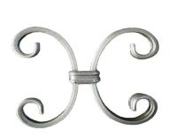 China Hammer Forged Decorative Ornamental Iron Parts C/S Type Scroll For Fence for sale