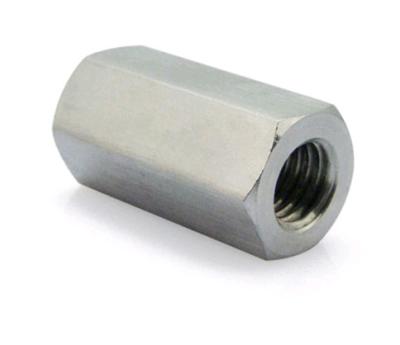 China Internal Thread DIN 6334 Hexagonal Nut / Metric Hex Coupling Nut M3 M4 M5 M6 M8 for sale