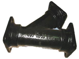 China Black Cast Iron Pipe Fittings AWWA C153 MJ×MJ 45 Degree Wyes SGS Approval for sale
