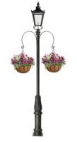 China Energy Saving Cast Iron Flower Pots / Round Tapered Black Metal Flower Pots for sale