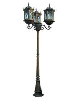 China Three Lamps Round Type Cast Iron Light Pole 3-5mm Thickness European Style for sale