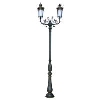 China Victorian Style Cast Iron Street Light Pole / Dual Arm Antique Street Light Pole for sale