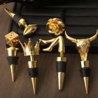 China Custom Logo Red Wine Bottle Stopper With Zinc Alloy Stainless Steel Material for sale