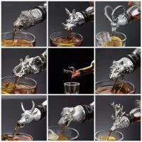 China Custom Animal Metal Wine Pourer With Zinc Alloy Stainless Steel Material for sale