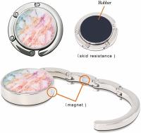 China Custom Foldable Purse Hook Zinc Alloy Womens Bag Table Hanger for sale