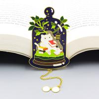 China Custom Metal Enamel Magnetic Bookmarks Gold Sliver Plated Painted for sale