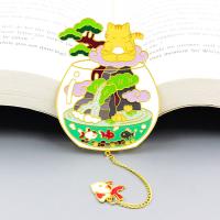 China Custom Metal Enamel Magnetic Bookmarks Gold Sliver Plated Painted for sale