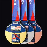 China Zinc Alloy Metal Sports Custom Medals 2D 3D Gold Silver Award Medal for sale