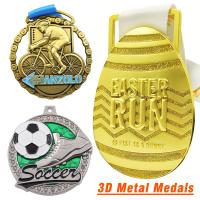 China Custom 3D Sports Metal Medal for Basketball Soccer Football With Ribbon for sale