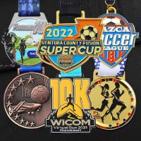 China Football Soccer Custom Metal Medals Dance Gymnastic Sports Copper Medals for sale