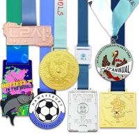 China Die Cast Custom Gold Medals Personalised 5k Running Medals With Ribbon for sale